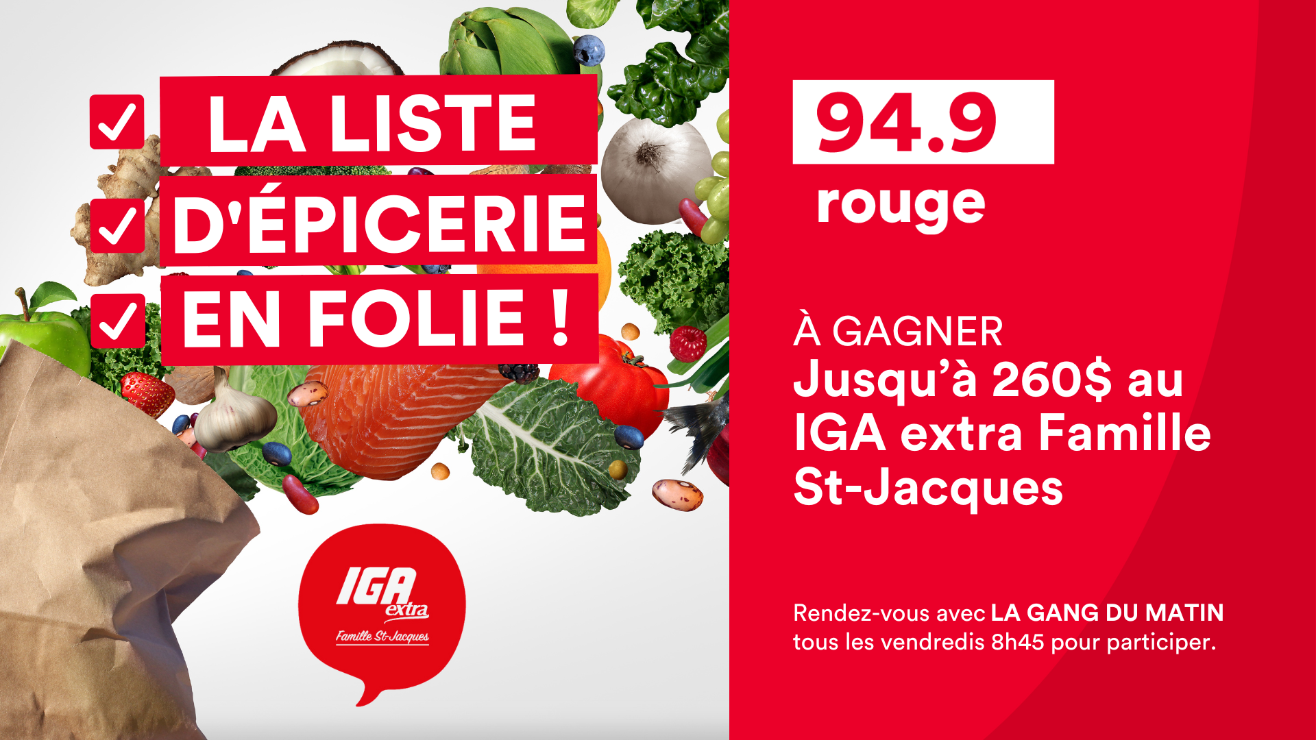 La liste d'épicerie en folie